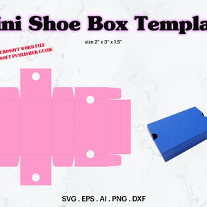 Mini Shoe Box Template SVG Mini Shoe Box Size 2 X - Etsy