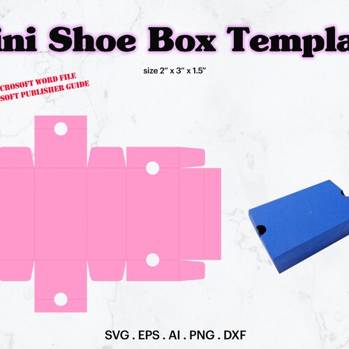 Mini Shoe Box Template SVG Mini Shoe Box Size 2 X - Etsy