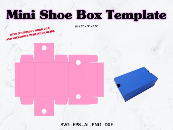 Mini Shoe Box Template SVG Mini Shoe Box Size 2 X - Etsy UK