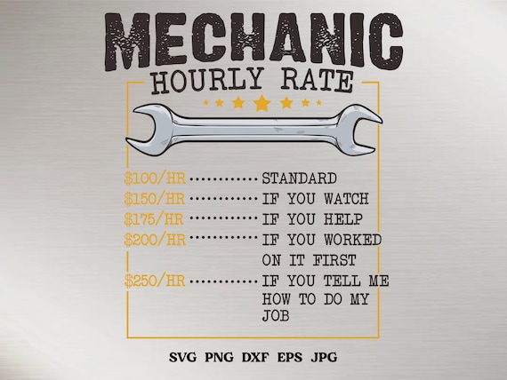 Mechanic Hourly Rate Clipart Mechanic Hourly Rate Png - Etsy