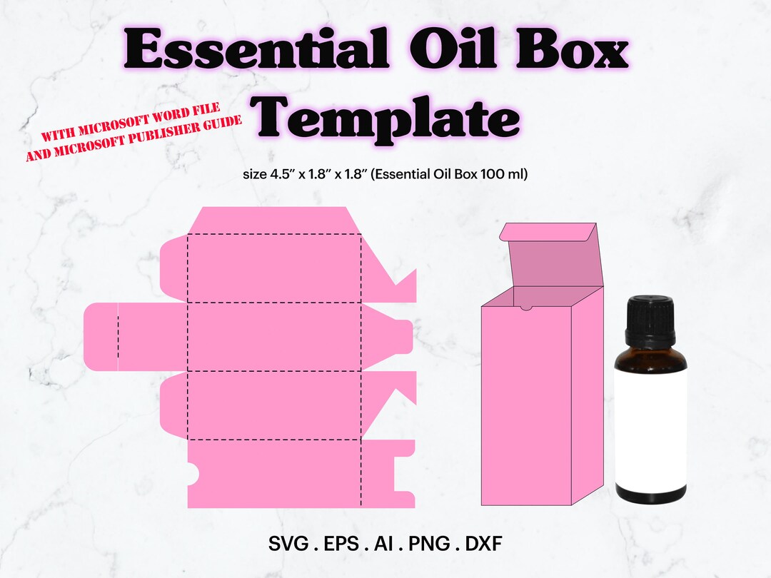 Essential Oil Box Template SVG Essential Oil Box Size - Etsy