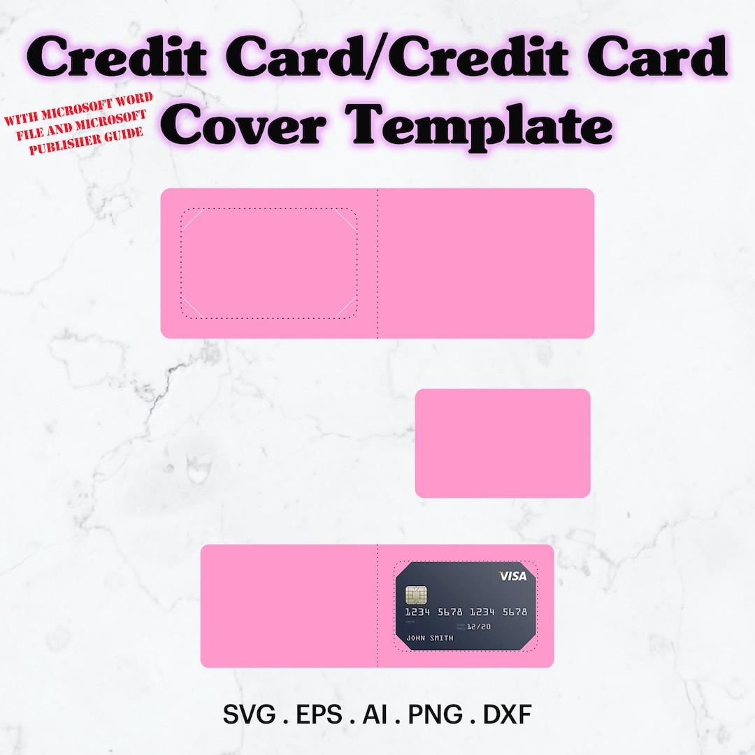 Credit Card, Credit Card Cover Template SVG, Credit Card Envelope ...