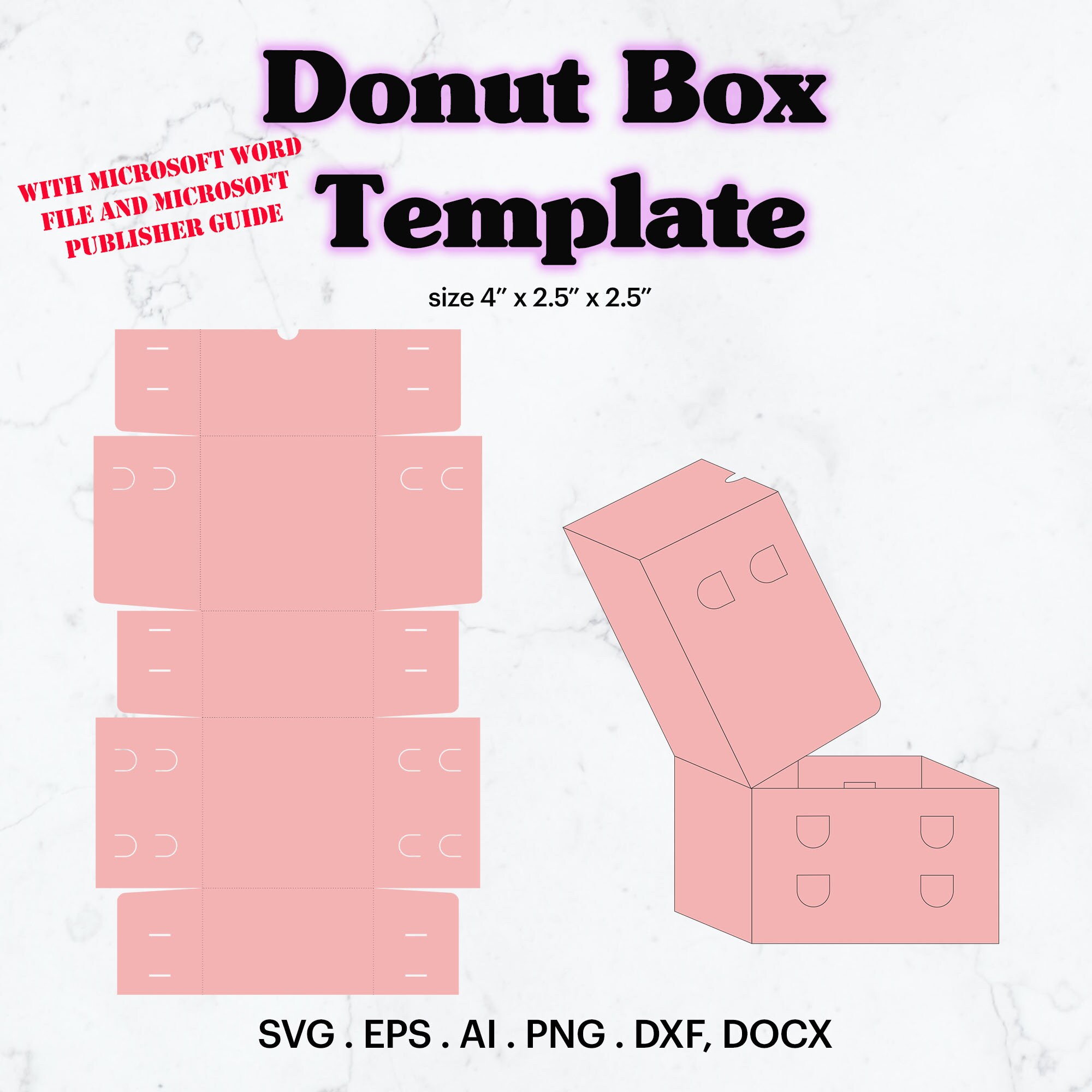 Donuts Box Template SVG Donuts Box Template Design Birthday - Etsy