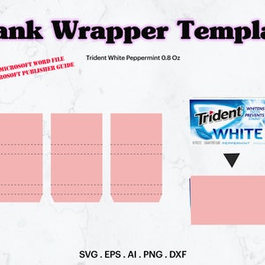 White Peppermint Gum 0.8 Oz Blank Wrapper Template SVG Candy - Etsy