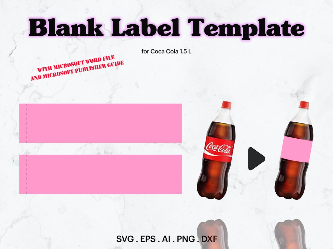 Cola Bottle Blank Label Template SVG 1.5 L Bottle Label - Etsy