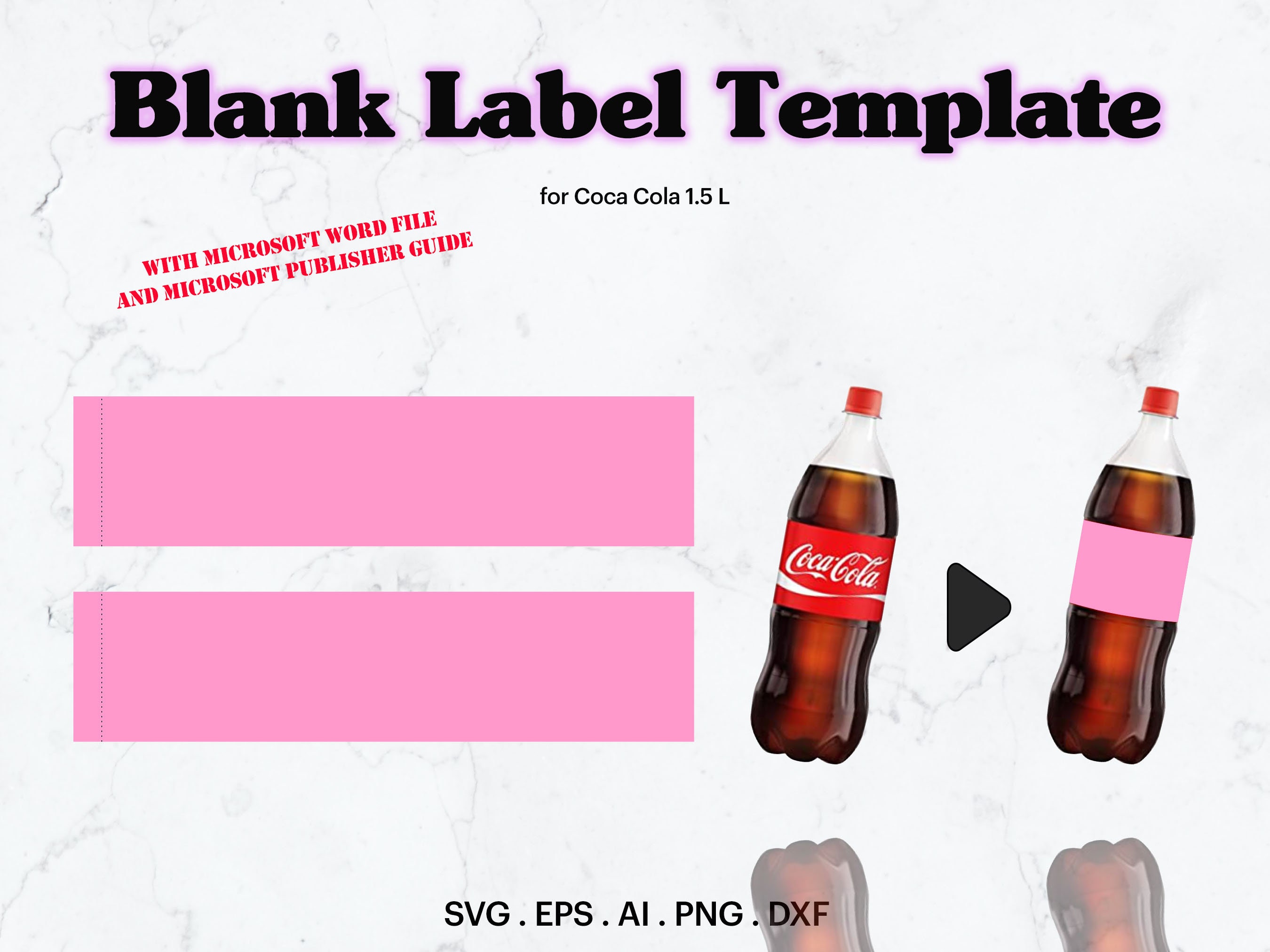 Cola Bottle Blank Label Template SVG 1.5 L Bottle Label - Etsy