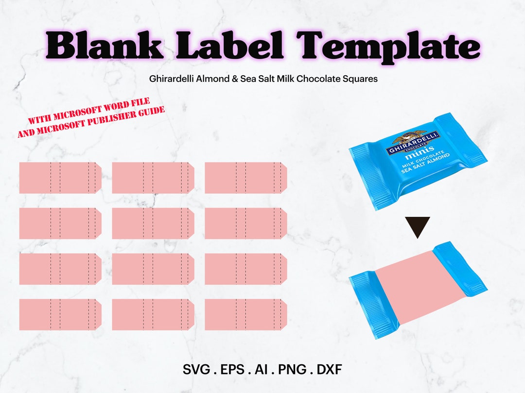 Squares Chocolate Bar Blank Label Template SVG, Milk Chocolate Bar ...