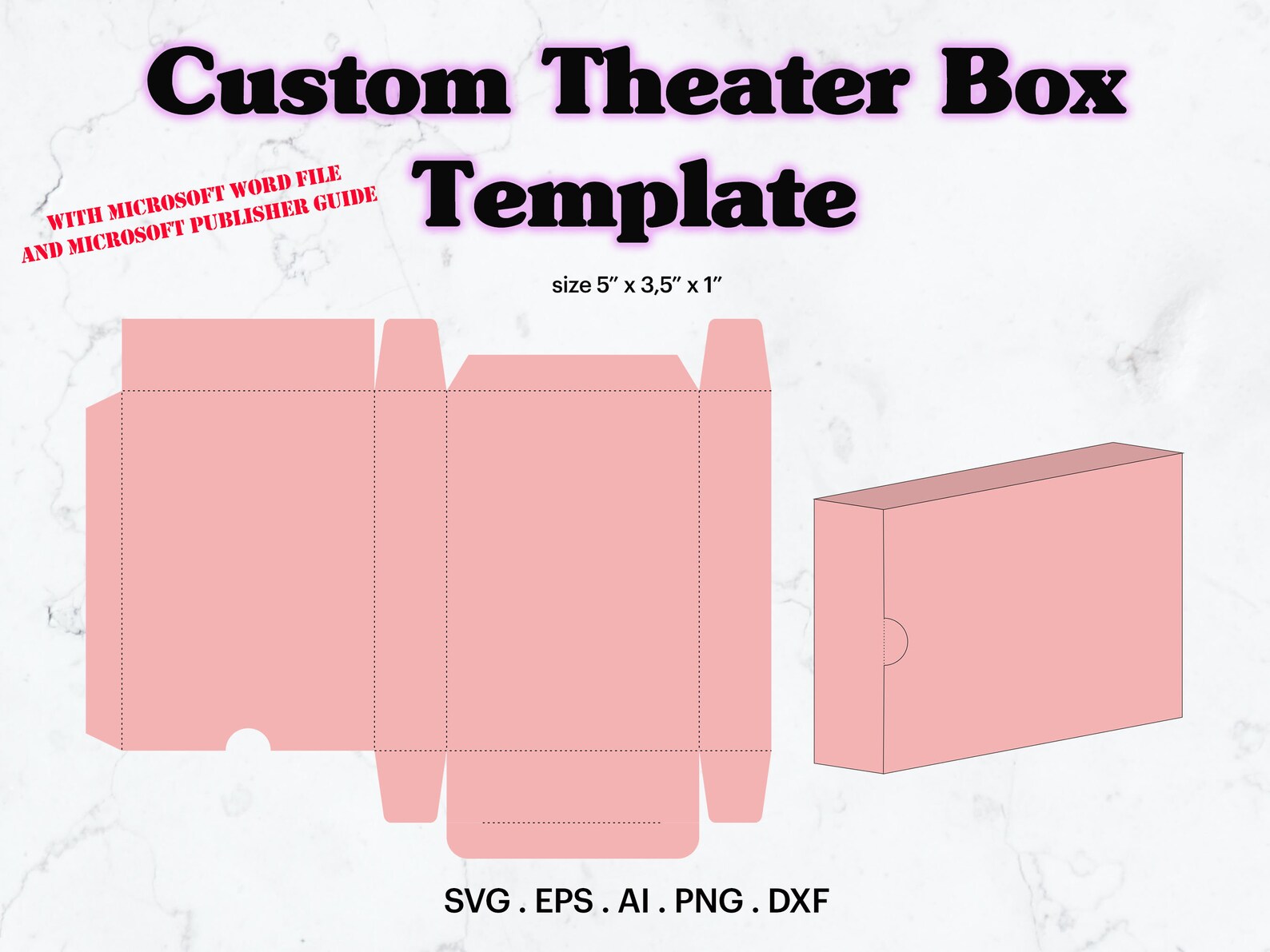 Custom Theater Box Candy Blank Template SVG Size 5 X - Etsy