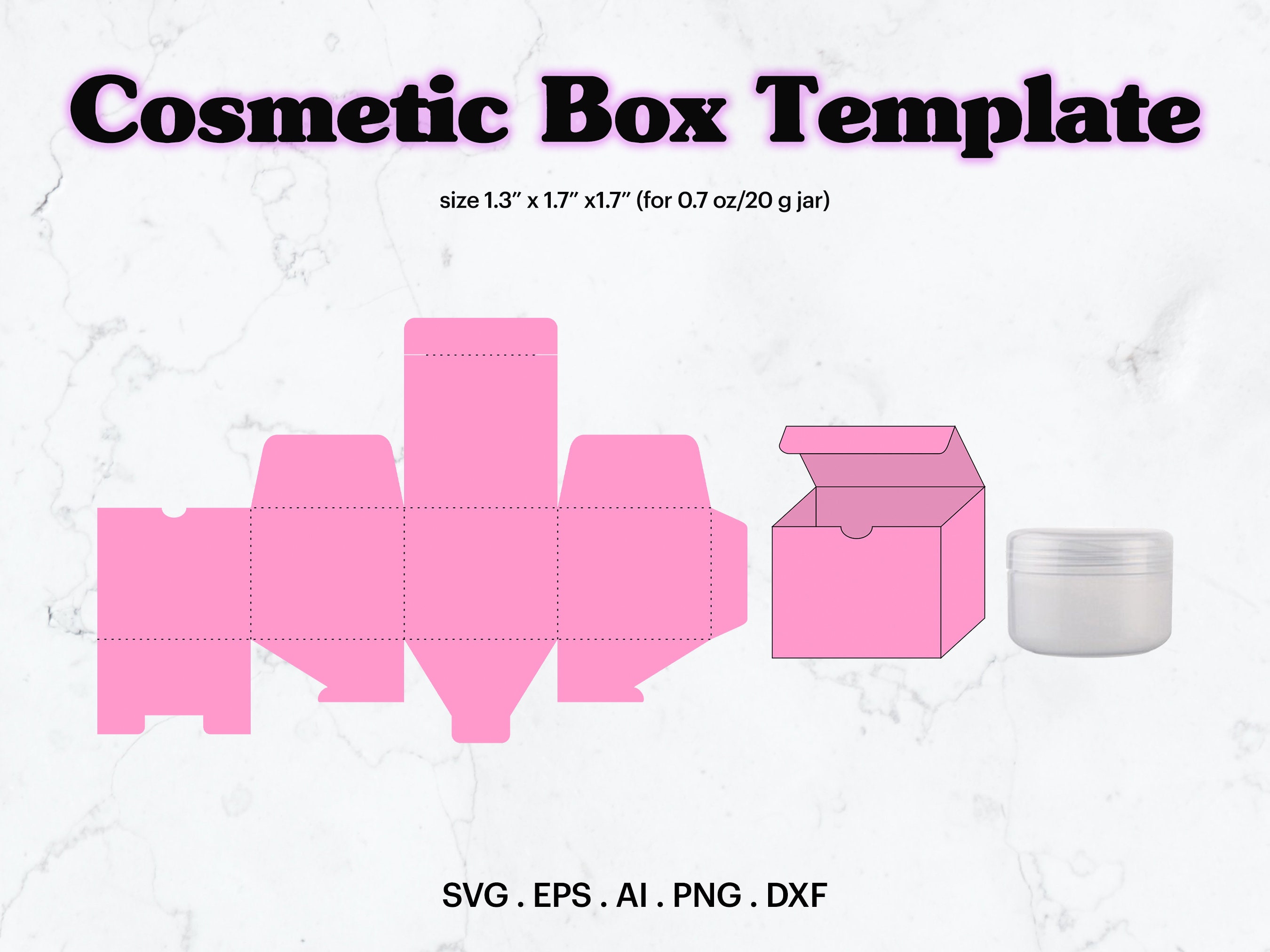 Cosmetic Box Template SVG Cosmetic Box Size 1.7 X - Etsy