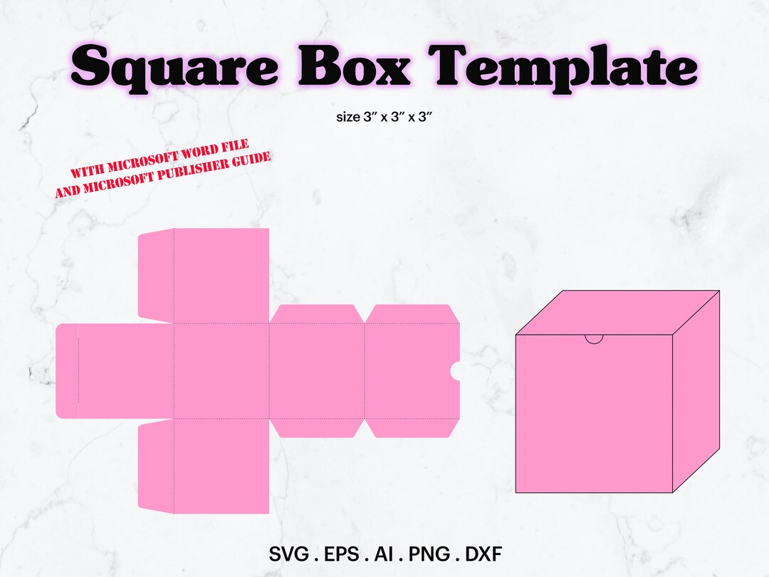 Square Box Template SVG A3 Paper Size Box 3 X 3 - Etsy UK