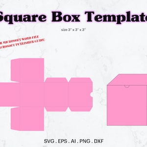 Square Box Template SVG A3 Paper Size Box 3 X 3 - Etsy