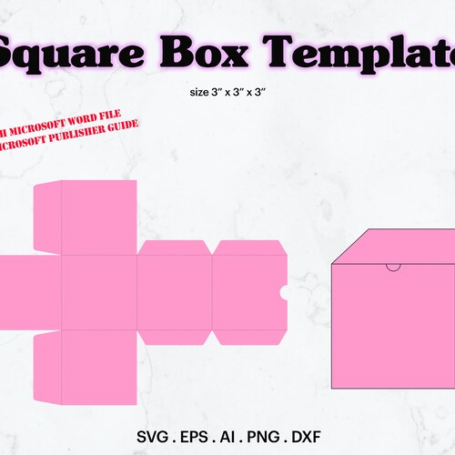 Square Box Template SVG A3 Paper Size Box 3 X 3 - Etsy Australia