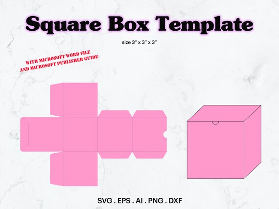 Square Box Template SVG A3 Paper Size Box 3 X 3 - Etsy