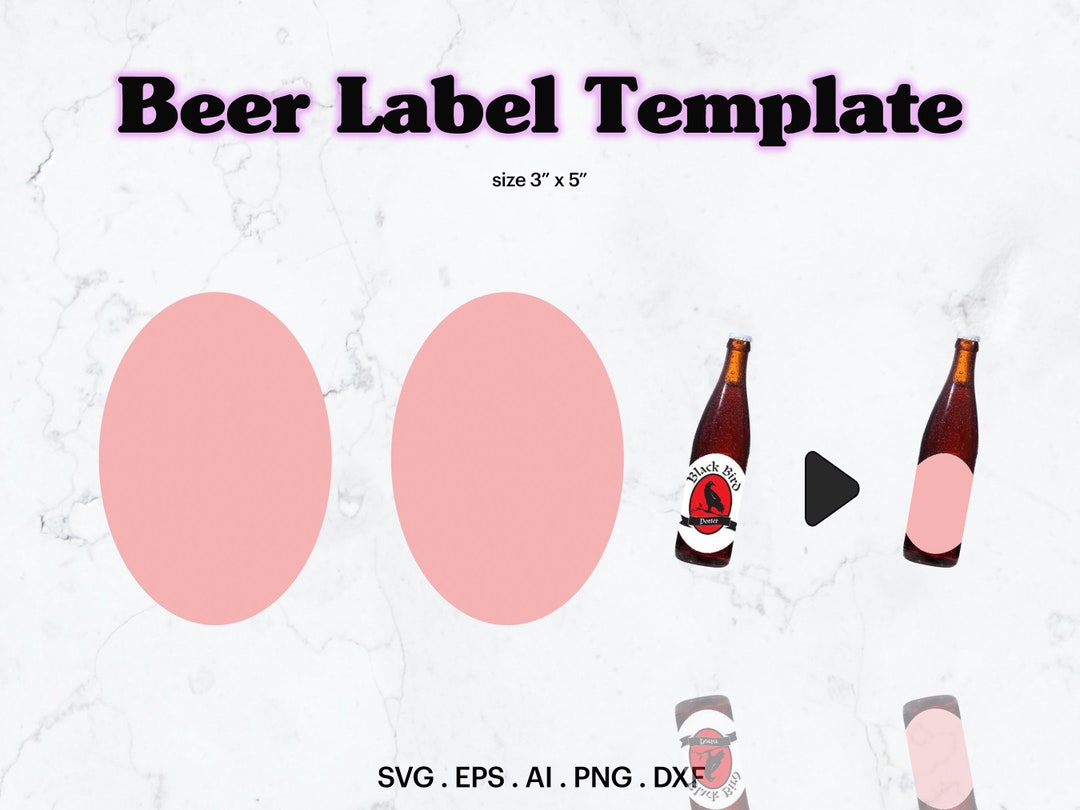 Beer Label 3 Blank Template SVG Bottle Beer Label Template - Etsy