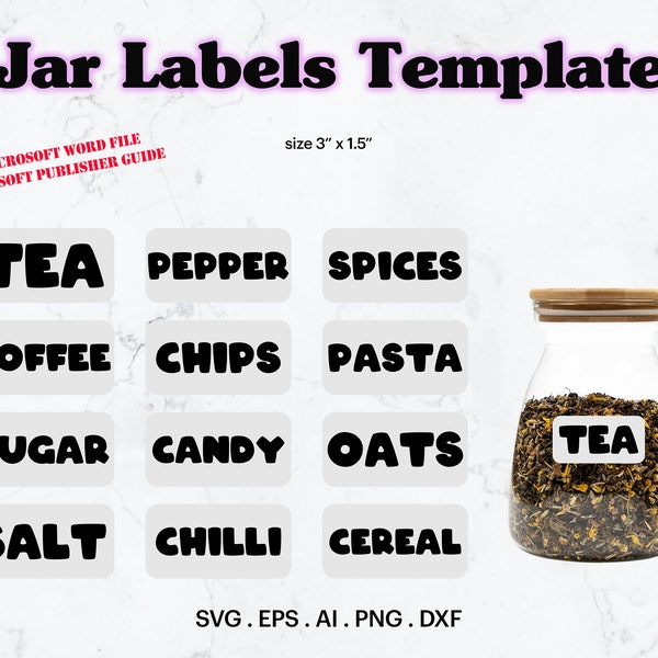 Candy Jar Labels Svg - Etsy