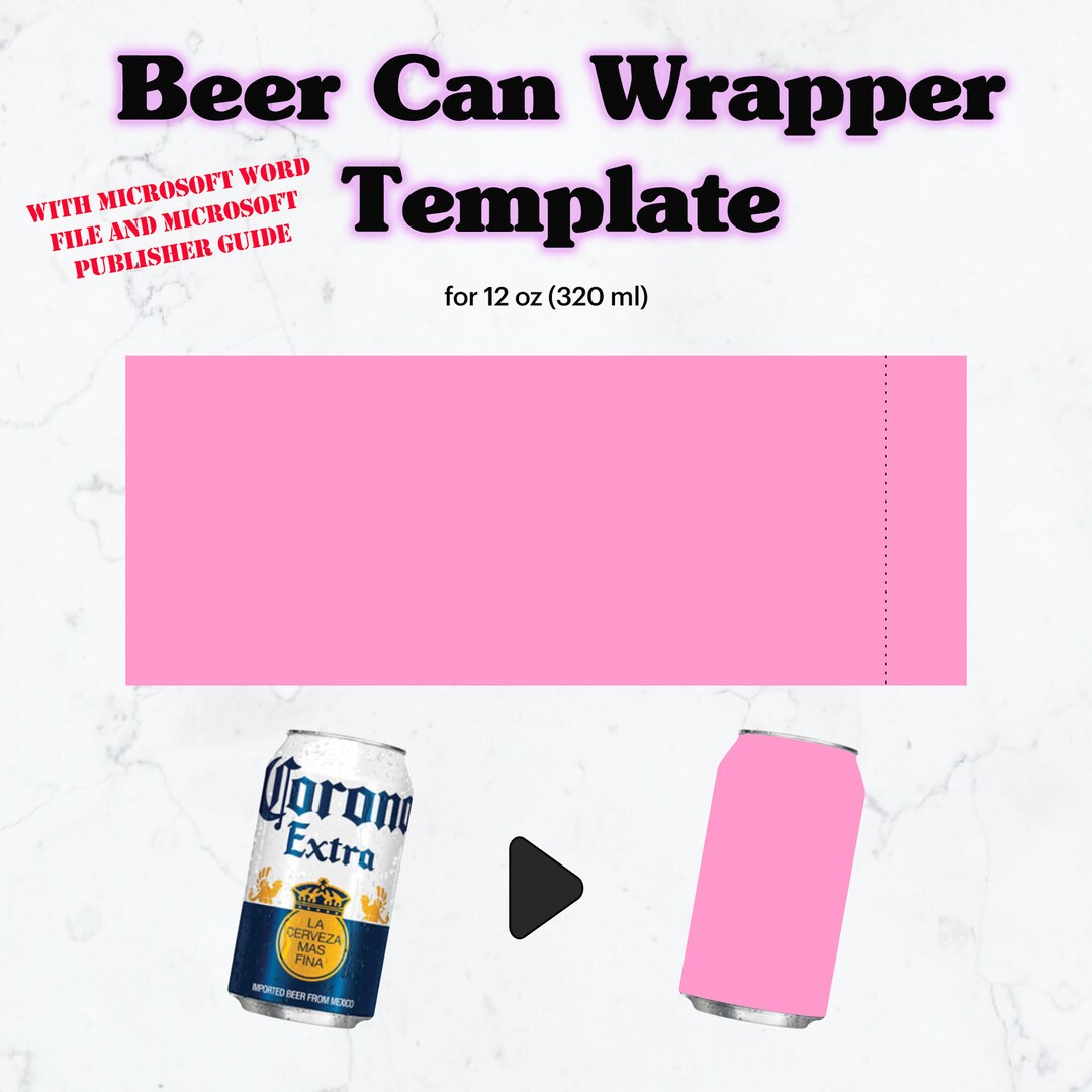 Beer Can Wrapper Blank Template SVG, 320 Ml Beer Can Full Wrap Template ...