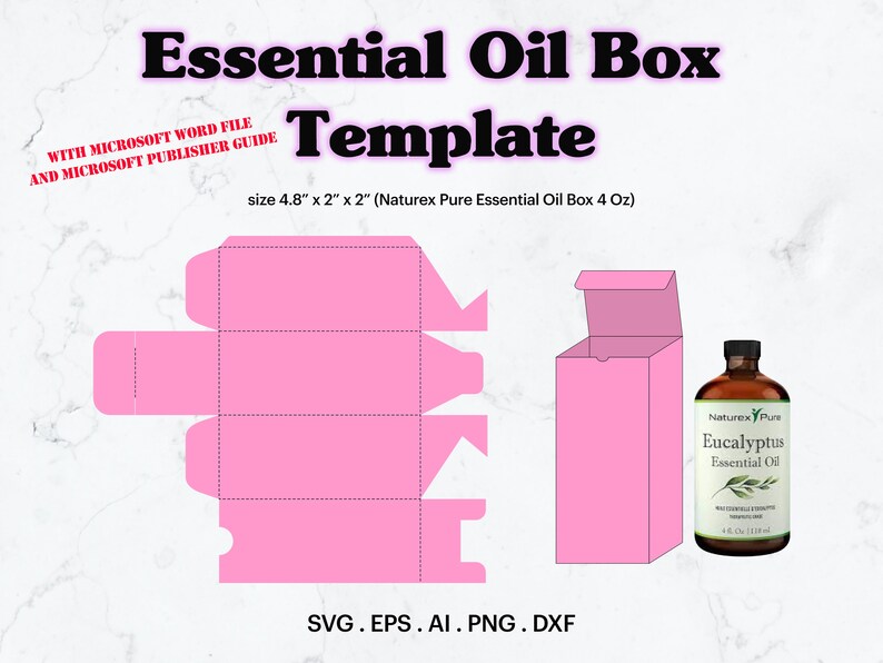 Essential Oil Box Template SVG Essential Oil Box Size - Etsy Australia