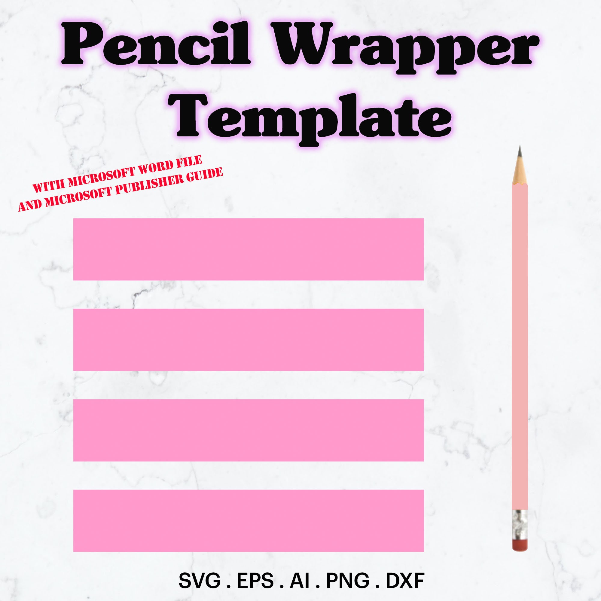 Blank Pencil Wrapper Template SVG, Custom Pencil Cover Template ...