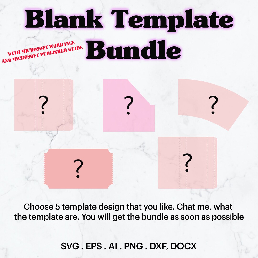 Blank Template Bundle SVG, 5 Design Bundle, Candy Chocolate Wrapper ...