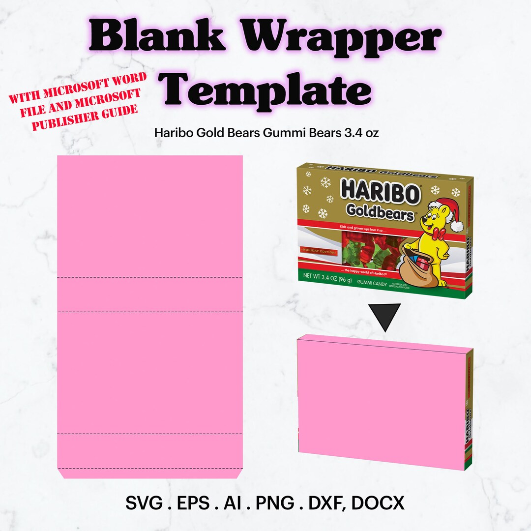 Movie Theater Candy 3.4 Oz Blank Label Template SVG, Wrapper Svg, Candy ...