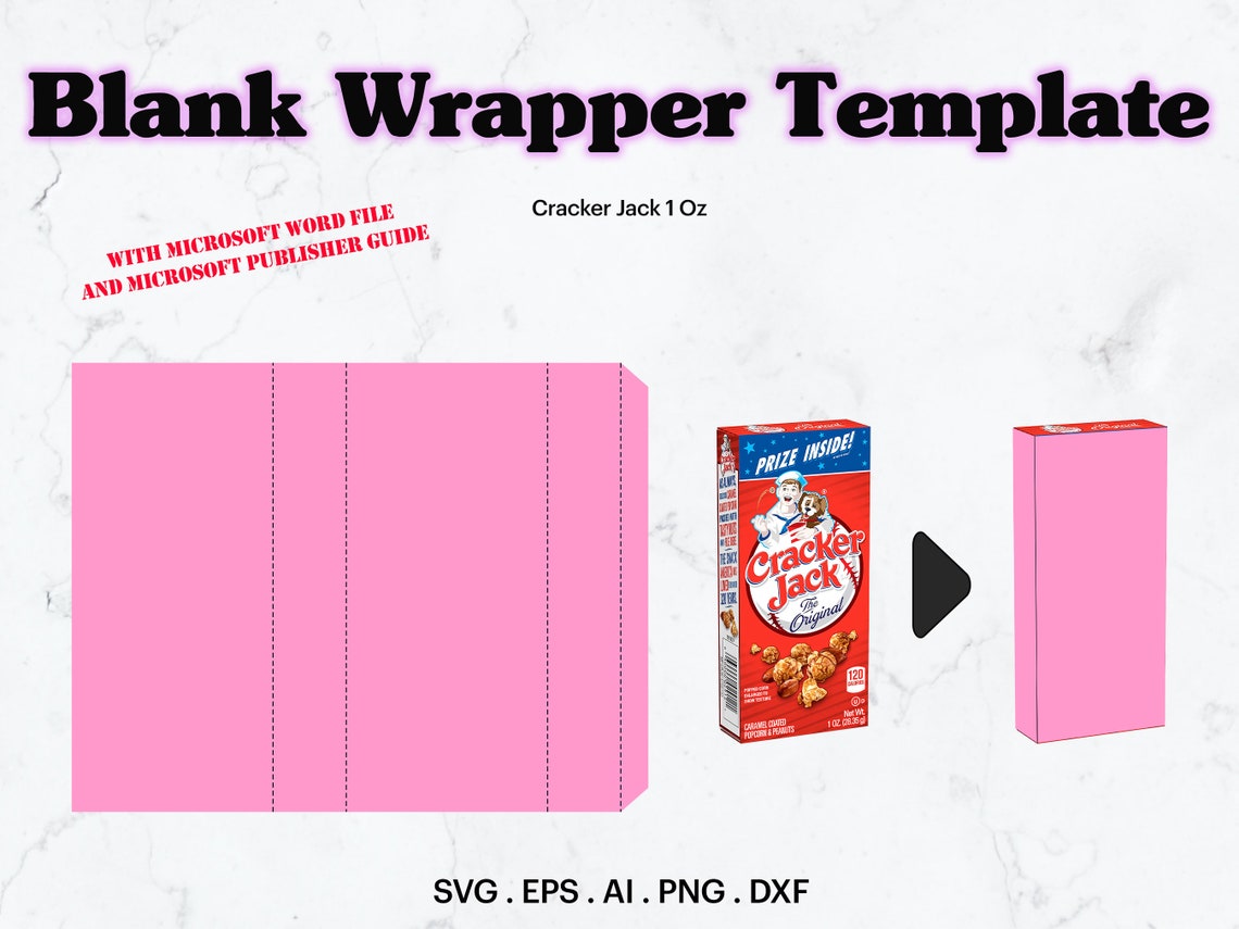 Cracker Box 1 Oz Blank Wrapper Template SVG Popcorn and - Etsy