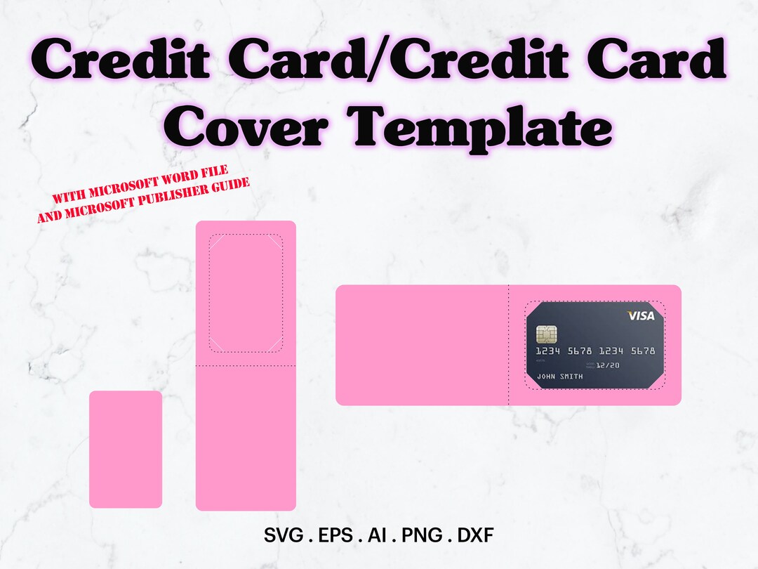 Credit Card Credit Card Cover Template SVG Credit Card - Etsy