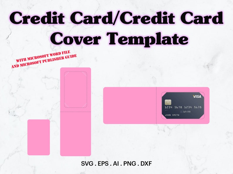 Credit Card Credit Card Cover Template SVG Credit Card - Etsy