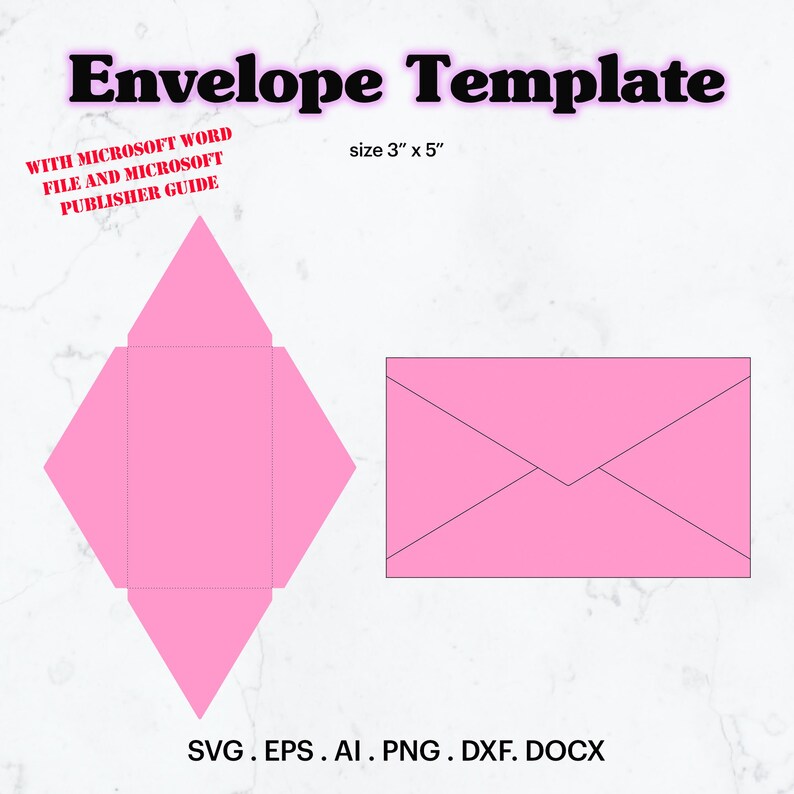 Envelope Blank Template SVG, Envelope Template Size 3" X 5", Letter ...