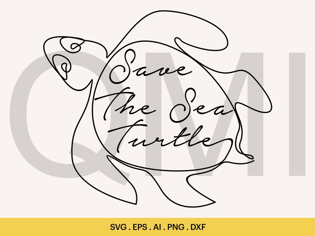 Sea Turtle Line Art SVG, Badge Reel Sea Turtle, Line Art Turtle Svg ...
