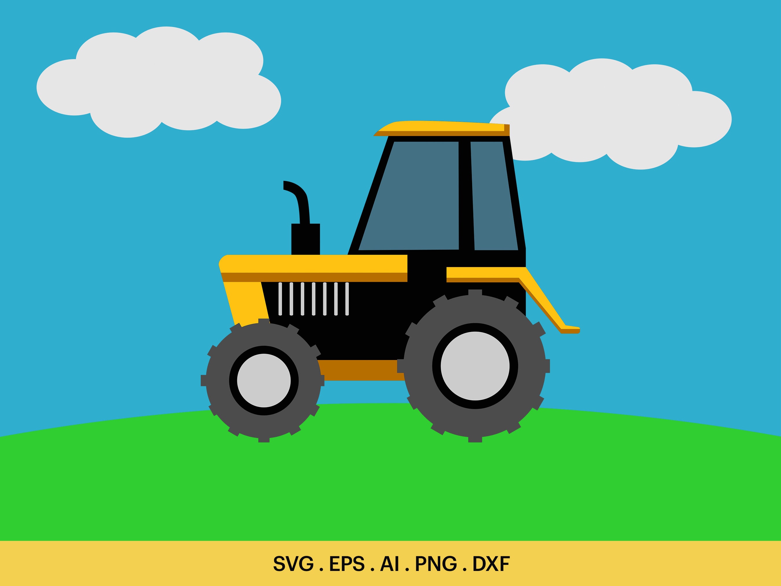 Tractor SVG, Svg Files for Cricut Tractor, John Deere Tractor Svg, Big ...