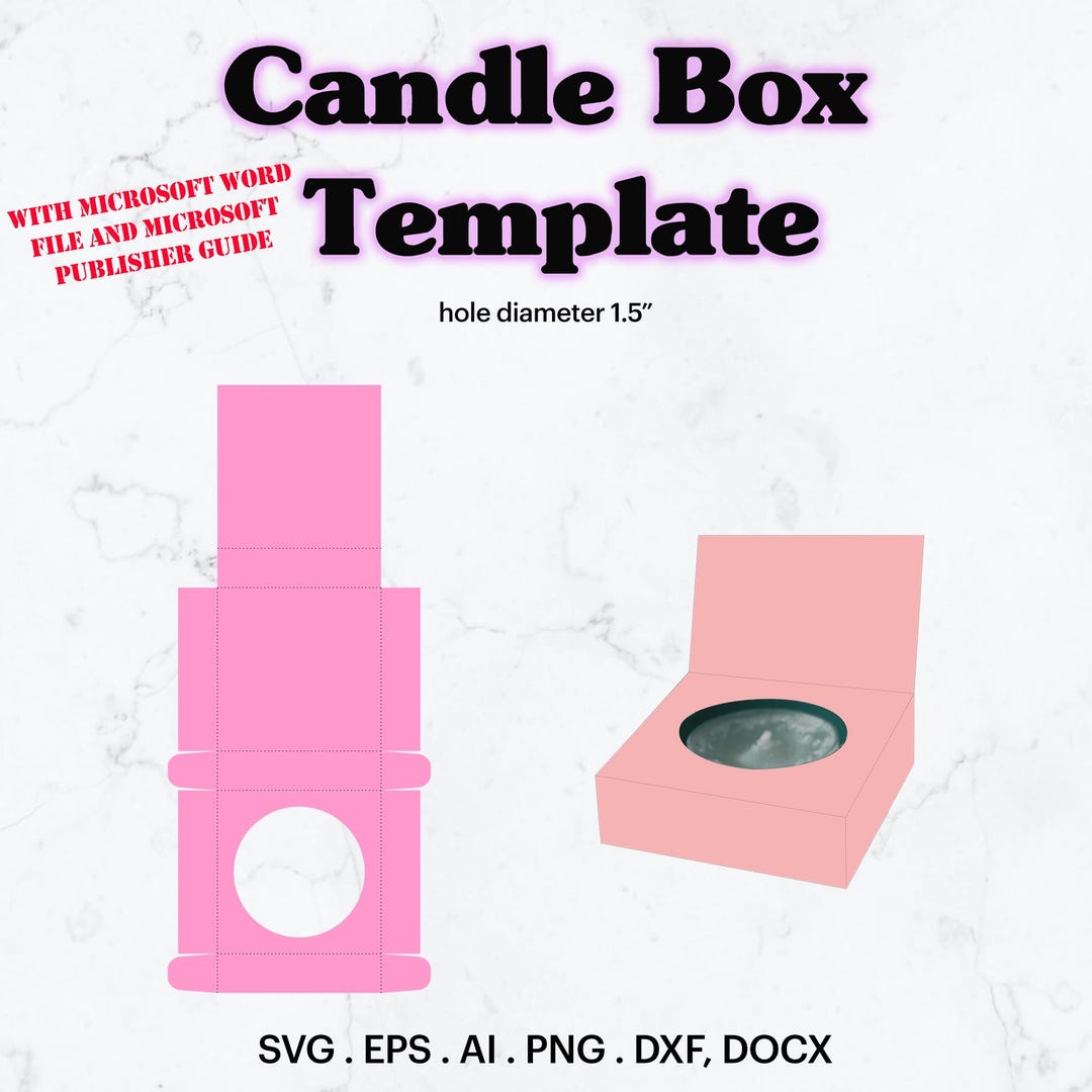 Candle Box Template SVG, Candle Box Size 2.5" X 2.5" X 0,75" Template ...