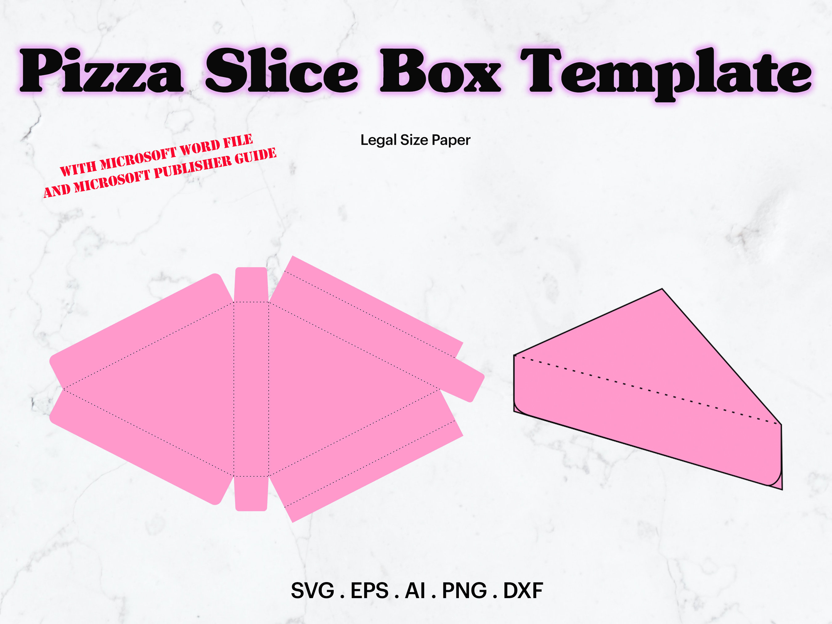 Pizza Slice Box Template SVG Legal Paper Size Box 5 X - Etsy UK