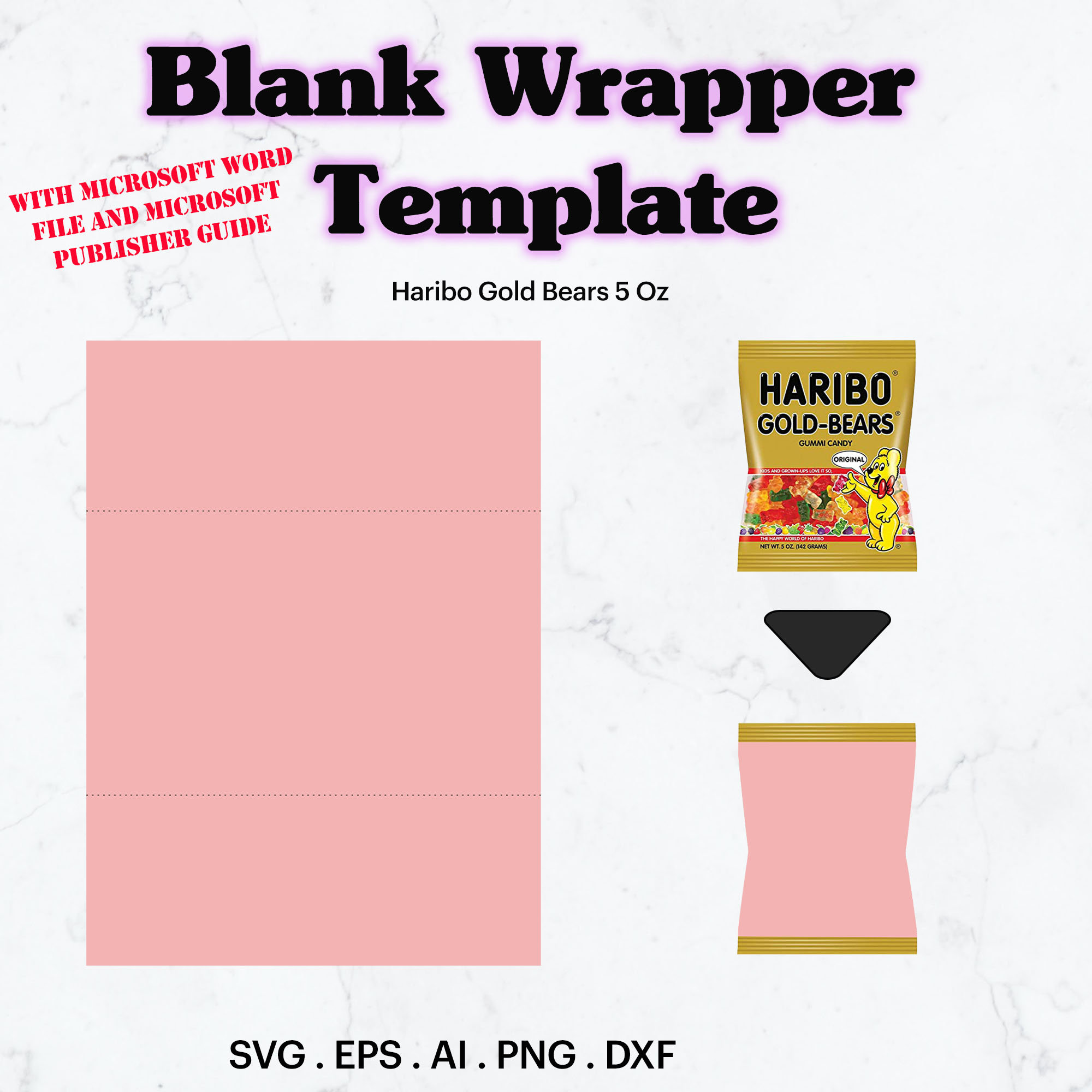 Gummy Bear Shape Candy 5 Oz Blank Wrapper Template SVG Jelly - Etsy