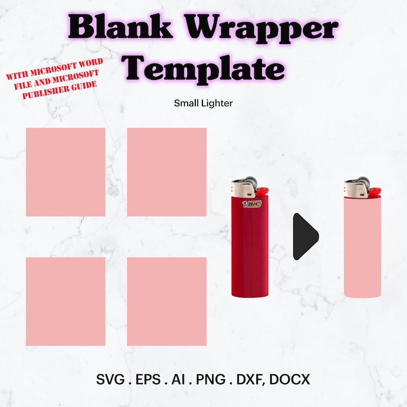 Small Lighter Wrapper Blank Template SVG, Match Lighter Full Wrap ...