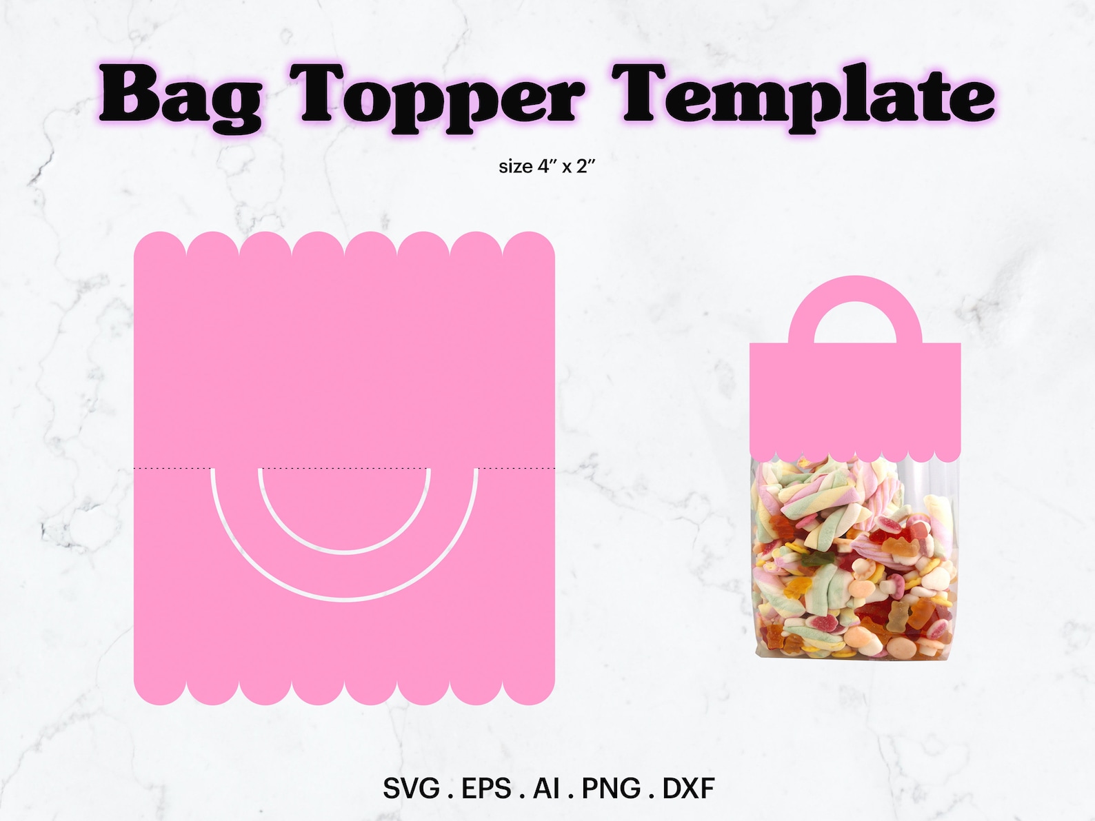 Bag Topper Template SVG Bag Topper Size 2 X 4 - Etsy