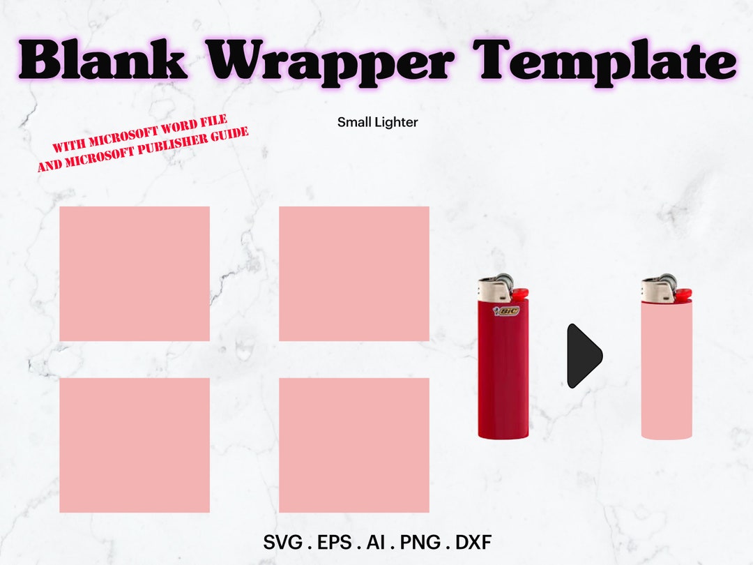 Small Lighter Wrapper Blank Template SVG Match Lighter Full - Etsy