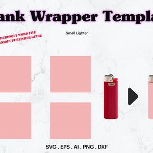 Small Lighter Wrapper Blank Template SVG Match Lighter Full - Etsy