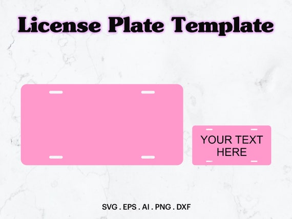 License Plate Blank Template SVG legal Paper Size License - Etsy
