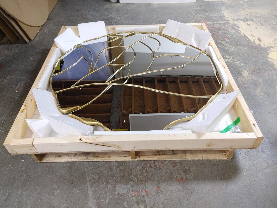 Modern Luxurious Gold Designer Mirror With Lacquer Finishing - Etsy