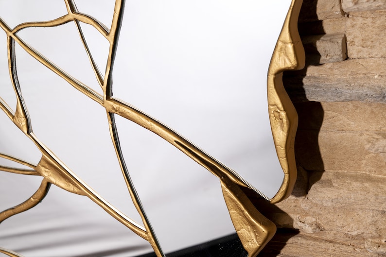 Modern Luxurious Gold Designer Mirror With Lacquer Finishing - Etsy