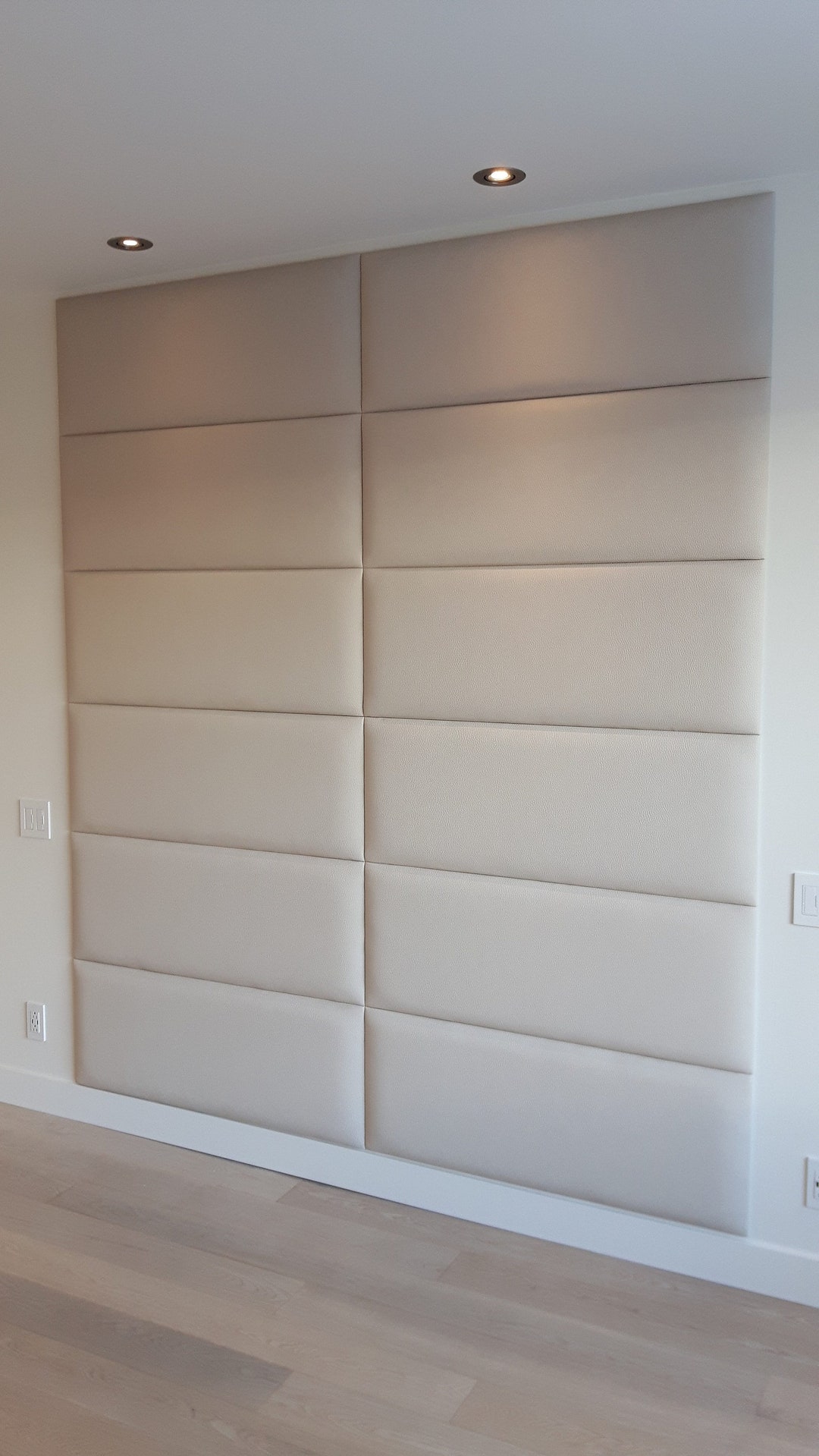 Upholstered Headboard Wall Panels, Faux Leather 3M Adhesive Panels ...