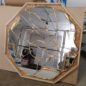 Modern Luxurious Gold Designer Mirror With Lacquer Finishing - Etsy