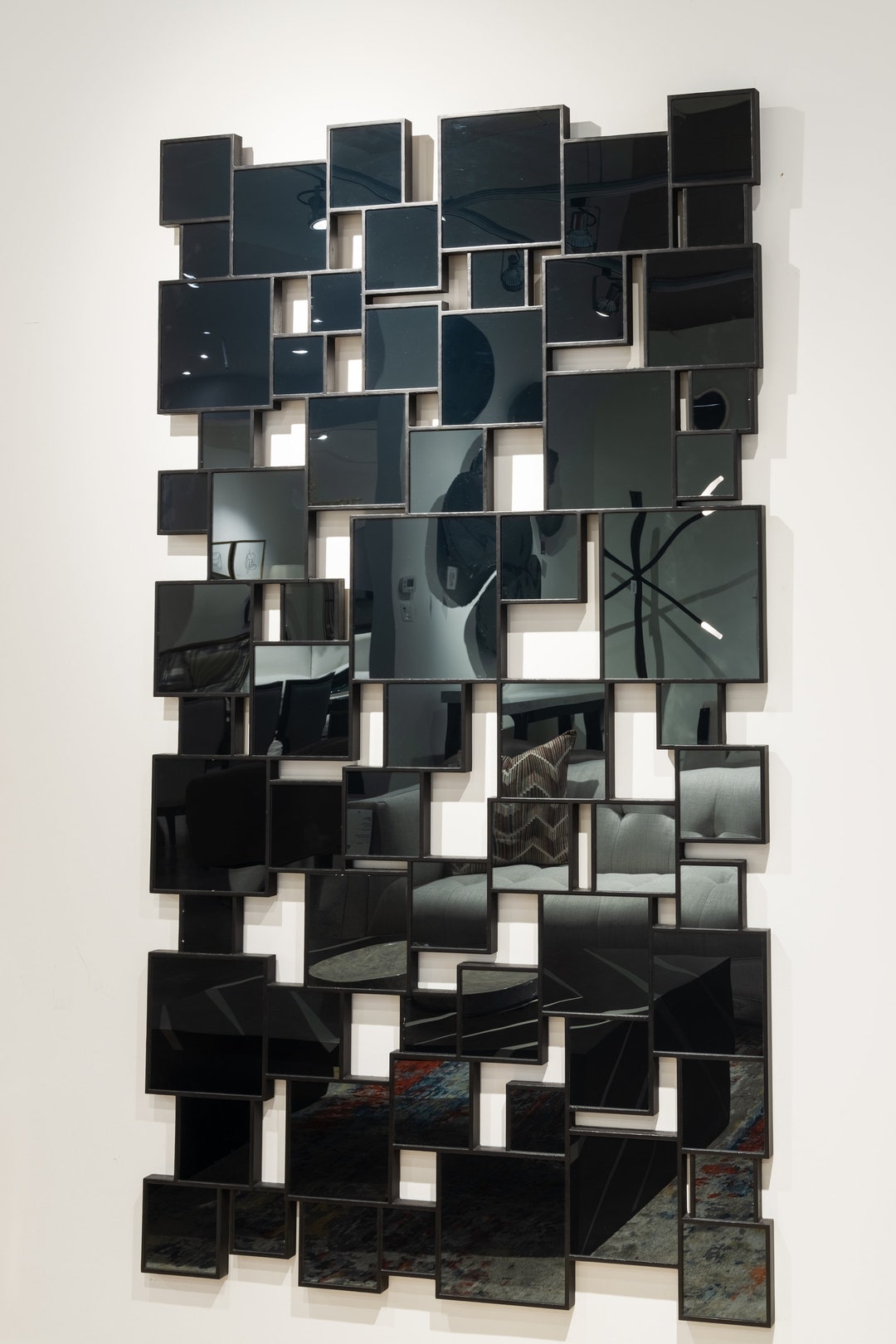 Large Black Mirror, Rectangle Square Mirror, Puzzle Black Mirror, Wall ...