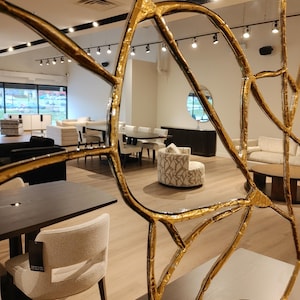 Handcrafted Artistic Gold Mirror – Unique Decorative Wall Mirror ...
