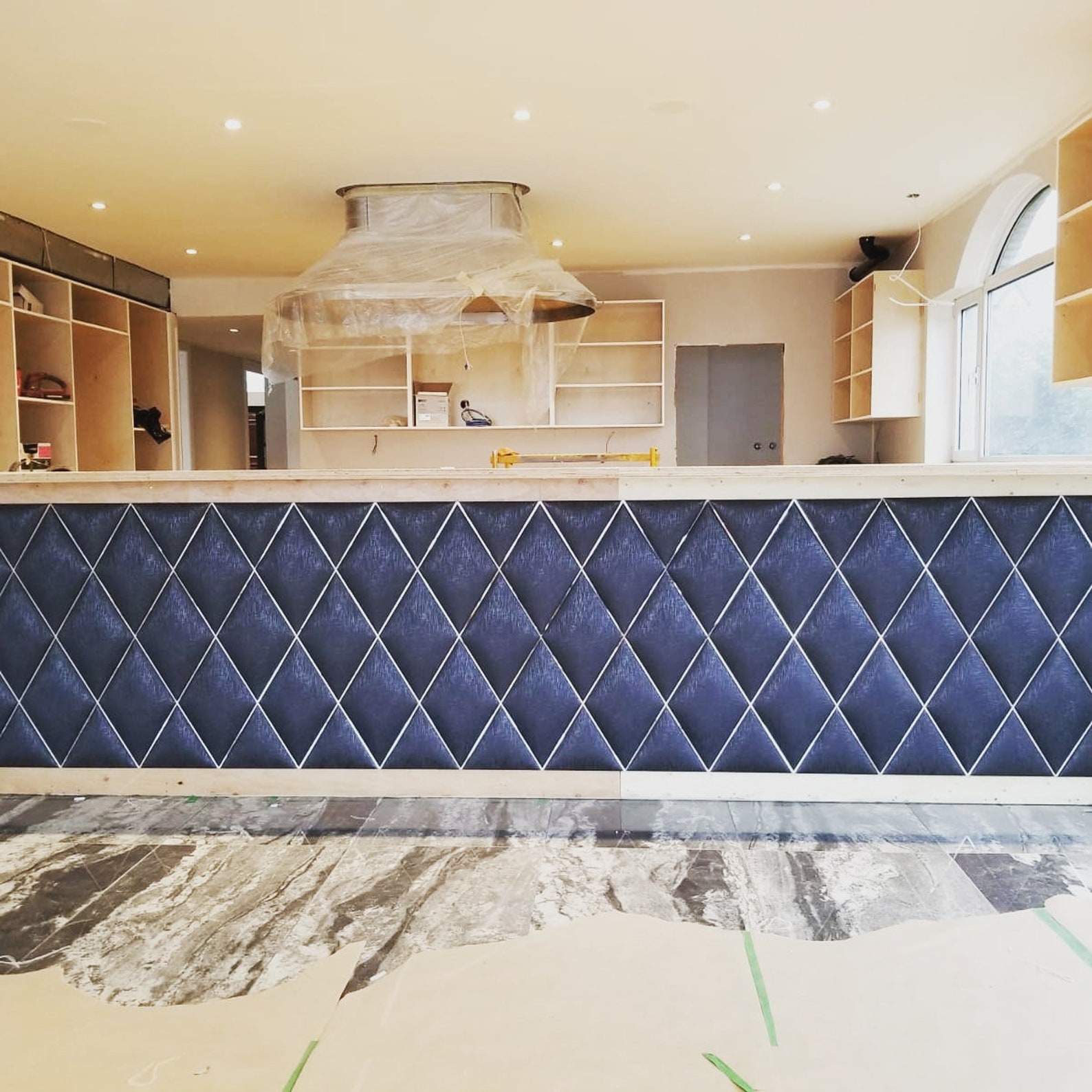 Upholstered Decorative Wall Panels, Diamond Shape Wrapped in Faux ...
