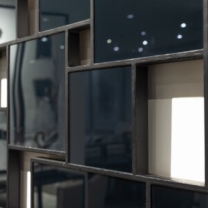 Large Black Mirror, Rectangle Square Mirror, Puzzle Black Mirror, Wall ...