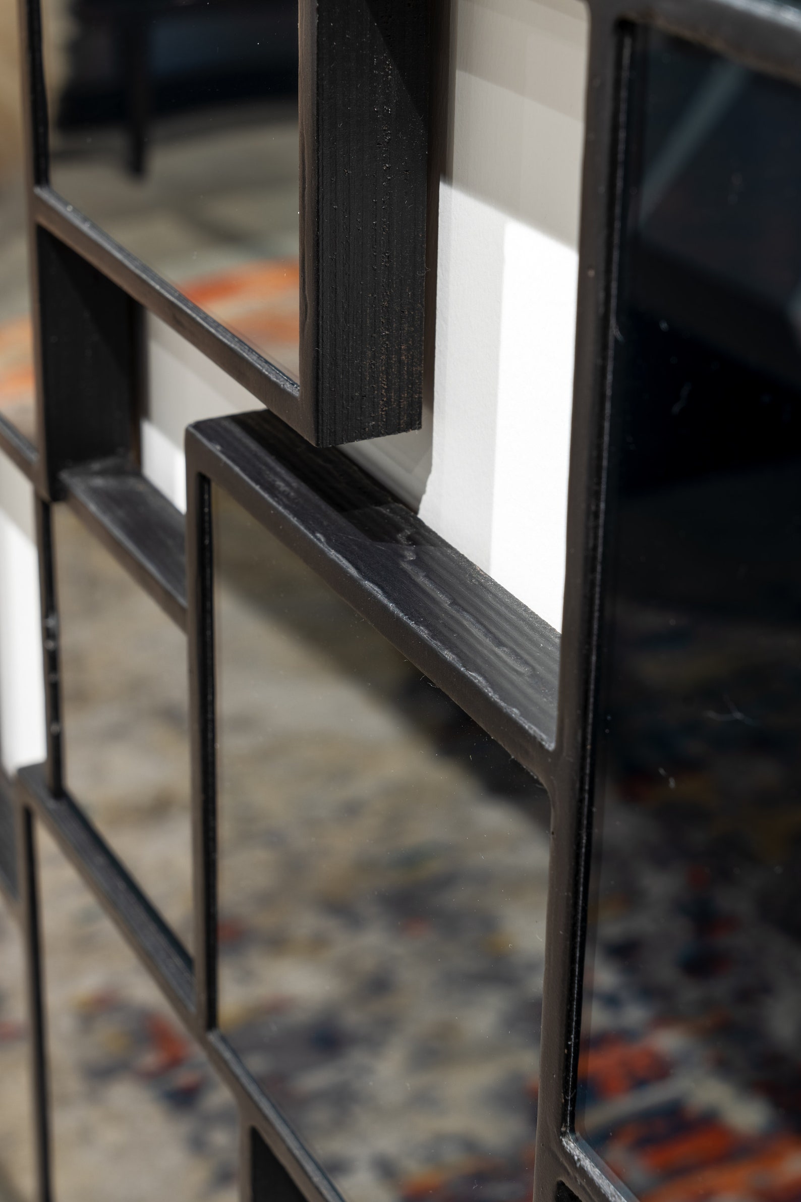 Large Black Mirror, Rectangle Square Mirror, Puzzle Black Mirror, Wall ...
