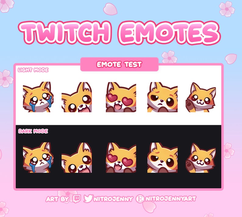 Cute Fox Emotes Voor Twitch Discord En Youtube Kawaii Etsy België