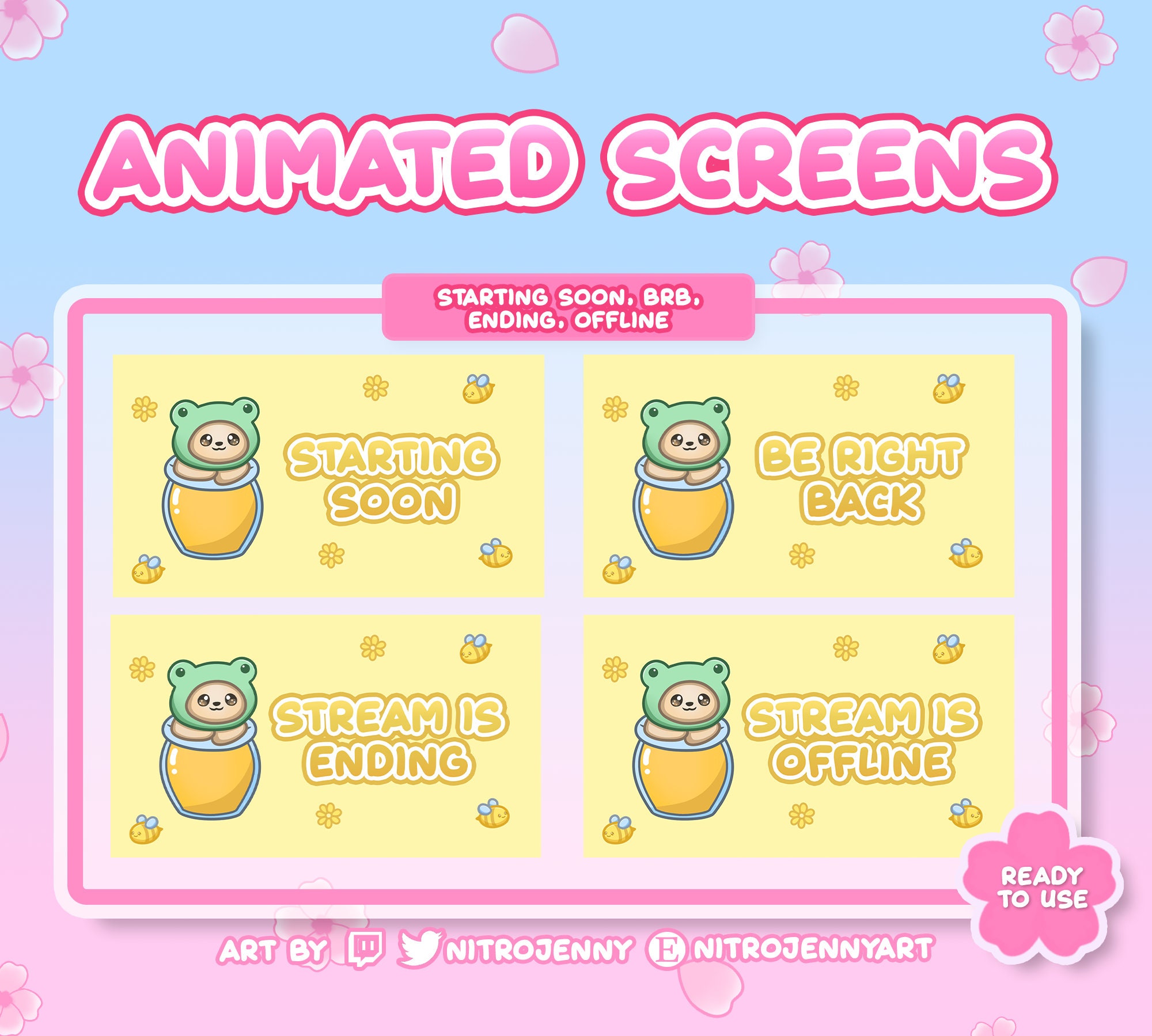 Animated Stream Screens for Twitch and Youtube | Starting Soon, BRB ...