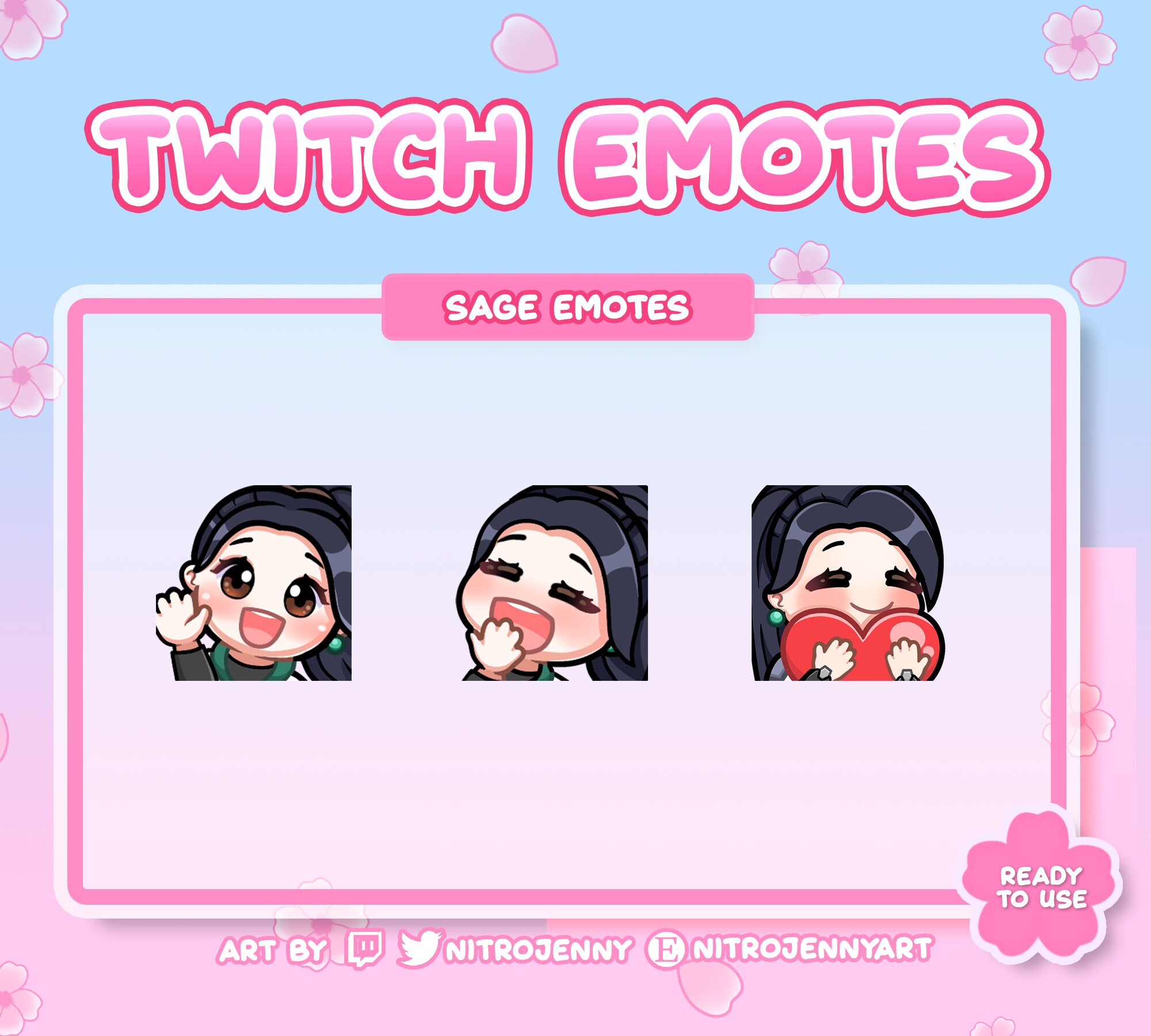 Cute Sage Emotes for Twitch Discord and Youtube Valorant - Etsy Canada